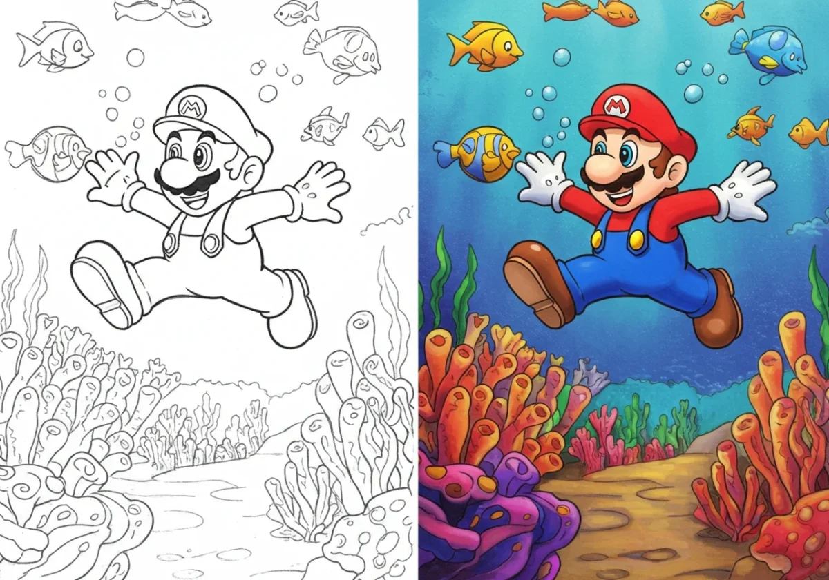 mario coloring pages Free PDF Printables